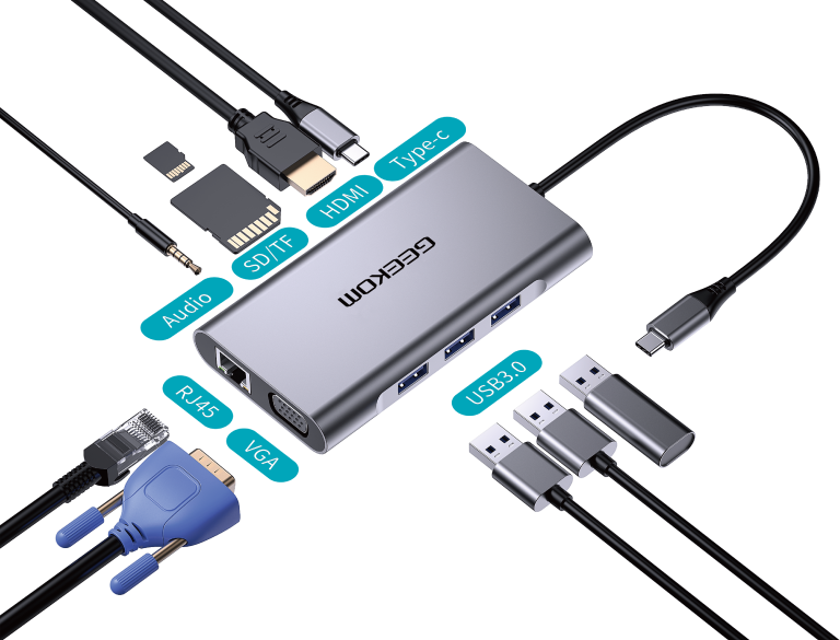 GEEKOM 10-in-1 USB C Hub - GEEKOM