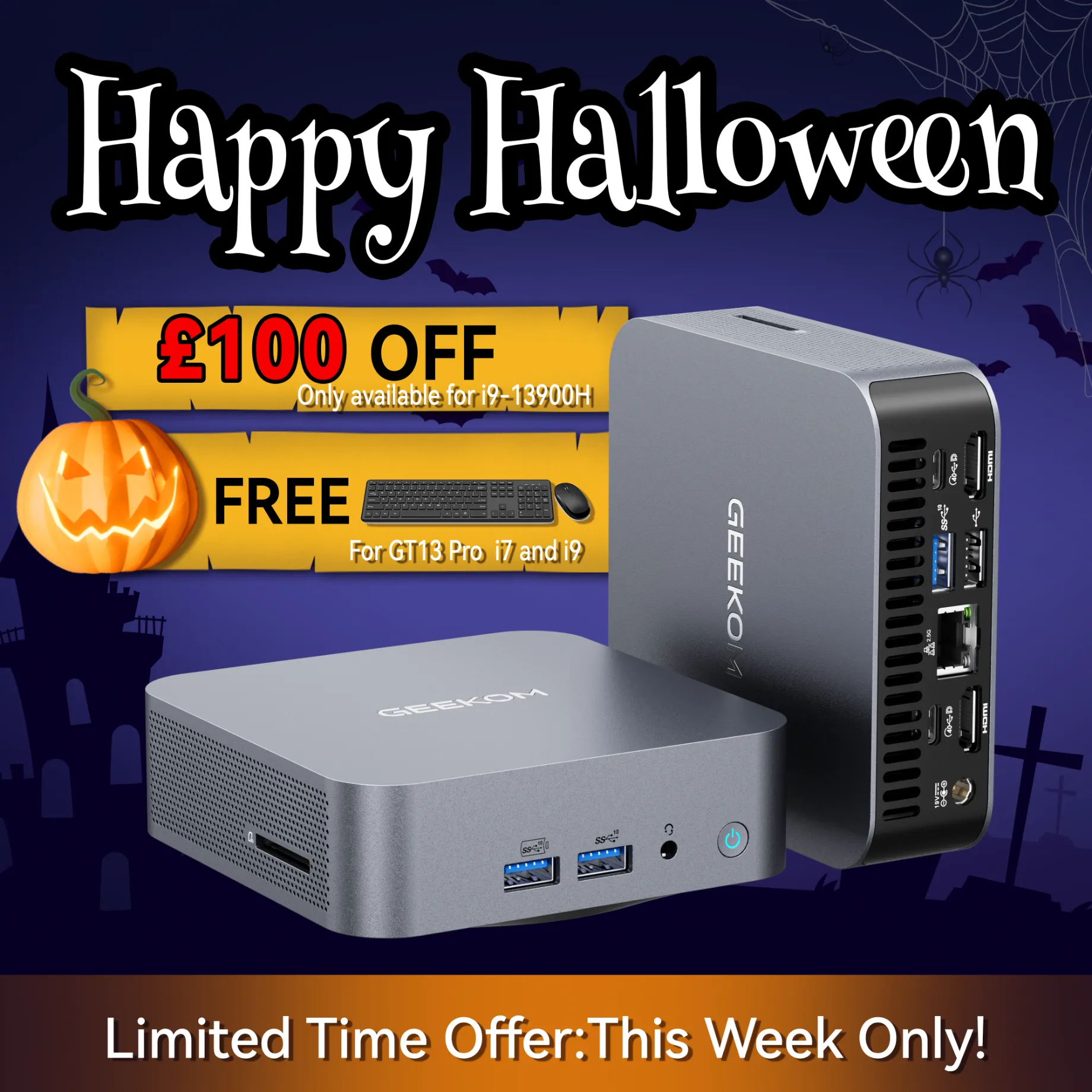 GEEKOM GT13 Pro Intel 13th Gen i7-13620H/ i9-13900H Mini PC
